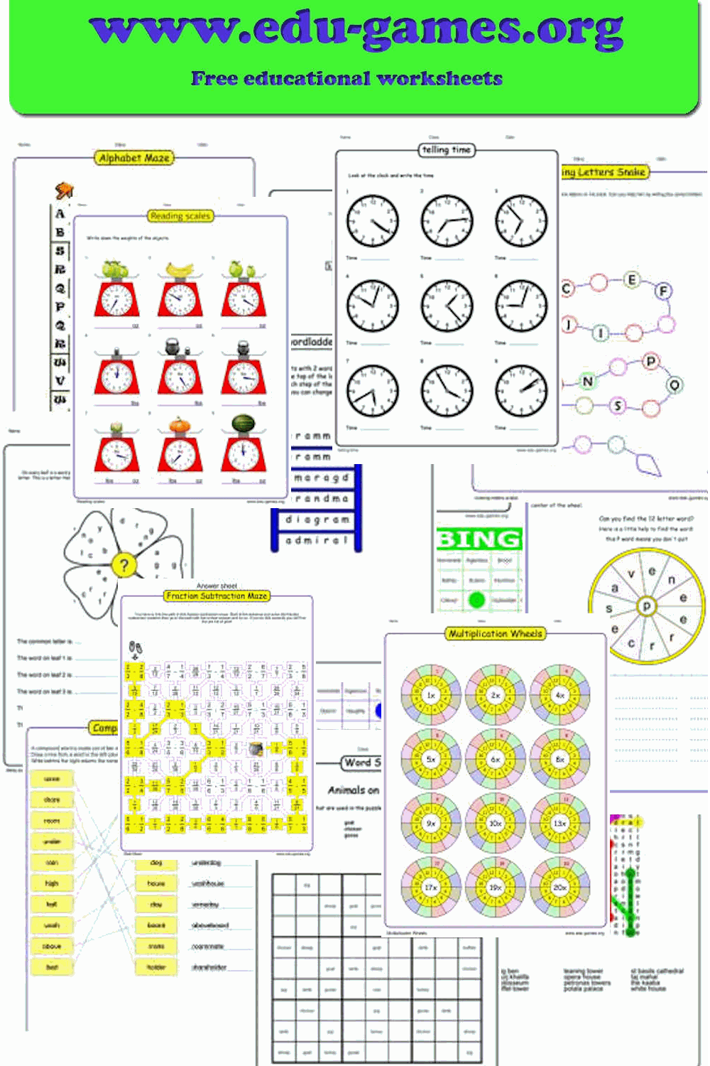 Edu Games for Kids | Free EduGames & Printable Worksheets for Teachers