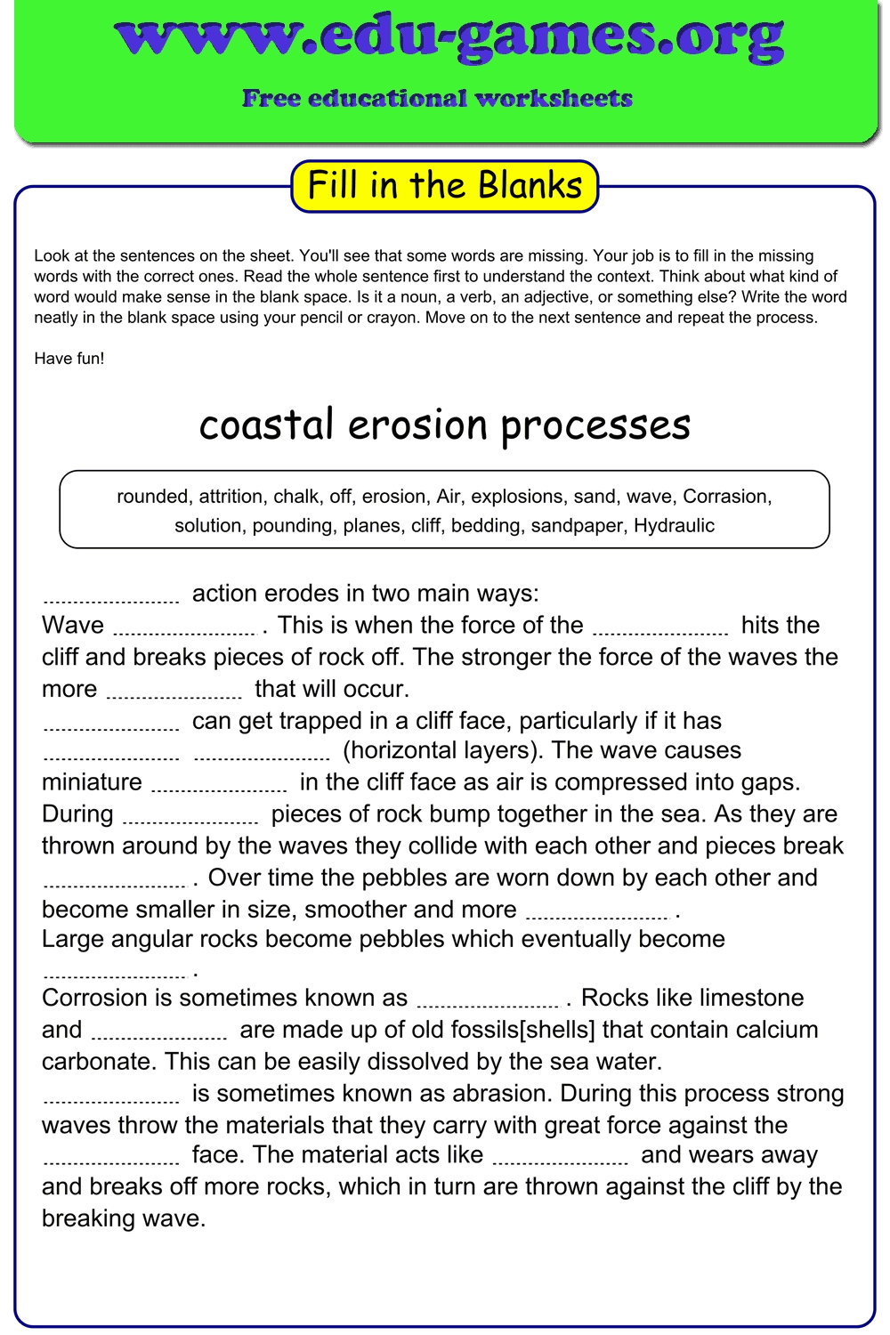 Free Fill in the Blanks Generator – Create Reading & Vocabulary Worksheets