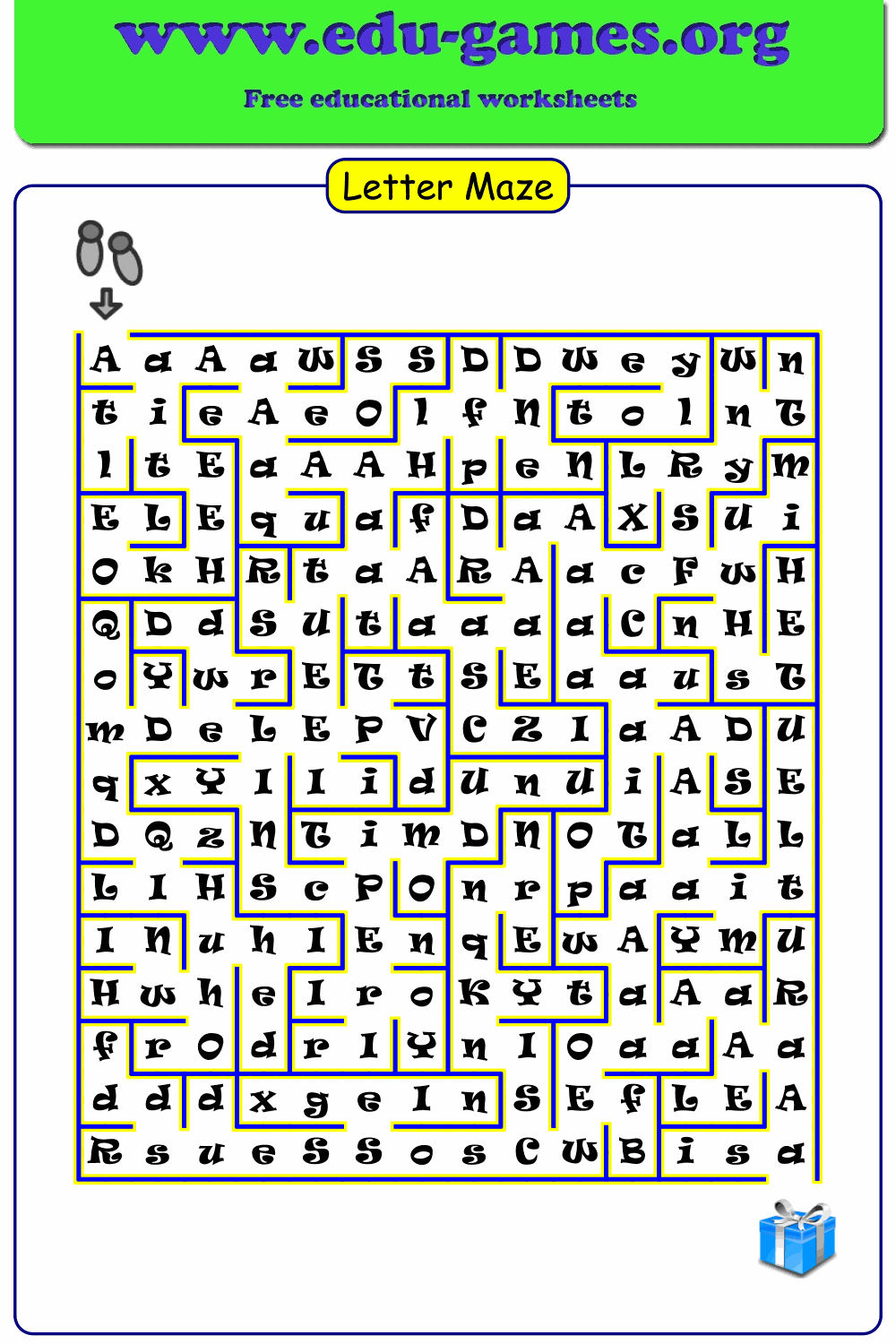 Letter Maze E