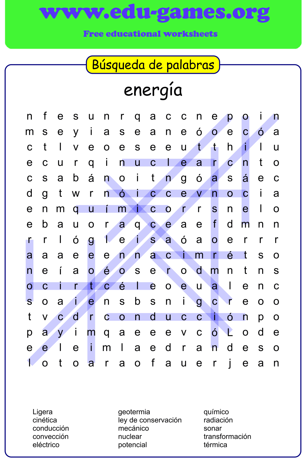 Generador de Sopa de Letras Gratis – PDF con Solución, sin Registro