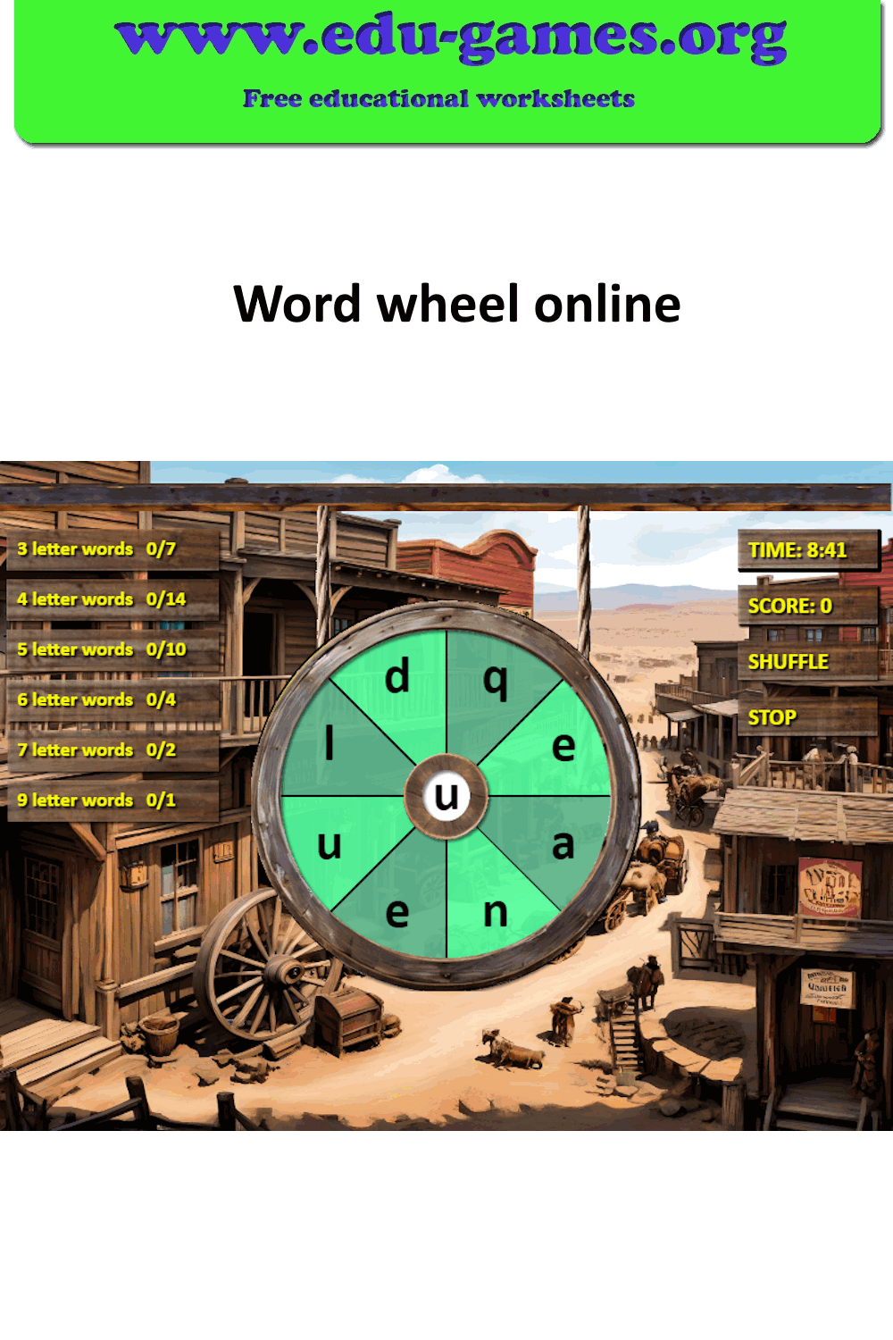 Play Word Wheel Online
