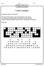 Fallen Phrase puzzle maker | Free printable worksheets
